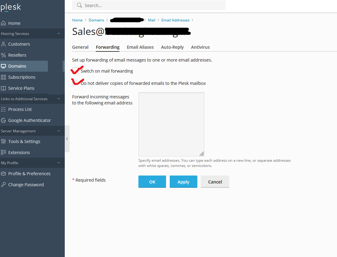 #1 Setting Up Mail Forwarding in plesk panel -Simple guide